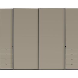 Dreh-/Schwebet&uuml;renschrank Wiemann, B:249,9cm H:217cm T:67cm, grau, Floatglas, Holzwerkstoff, Schr&auml;nke, "Nizza", mit Glasfront