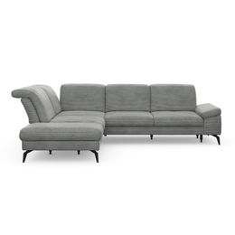 Sit & More Ecksofa SIT & MORE, B:303cm H:84cm T:244cm, silber, 100% Polyester, Wohnzimmer, Sofas, "Cabana L-Form", Ottomane, wahlweise mit