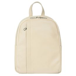 Samantha Look Cityrucksack, beige, Leder, Rindsleder, Rucksäcke, Echt Leder, Made in Italy