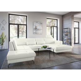 Sit & More Wohnlandschaft SIT & MORE, B:332cm H:84cm T:226cm, wei&szlig;, Sofas, "Bendigo U-Form", inklusive Sitztiefenverstellung, Bodenfreiheit 12 cm, in 2 Fu&szlig;farben