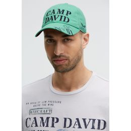 CAMP DAVID Damen Baseball Cap, gr&uuml;n, bedruckt, bestickt, Baumwolle, Caps, mit verst&auml;rktem Schirm