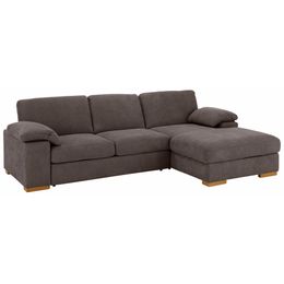 Ecksofa Home Affaire, B:277cm H:86cm T:172cm, braun, Luxus-Microfaser in Lederoptik (100% Polyester);Struktur (100% Polyester);Luxus-Microfaser (90%