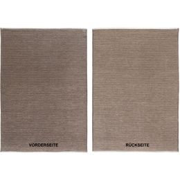 Teppich, B:140cm H:5mm L:200cm, beige, OCI DIE TEPPICHMARKE, Polyester, Wohnzimmer, Teppiche, "JOKER OF STRIPES", Wendeteppich, weiche flache