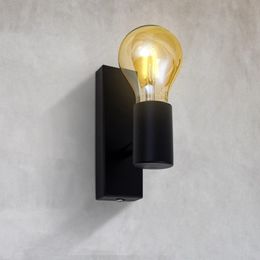 B.K.LICHT LED Wandleuchte, 1, H: 11cm, schwarz, Leuchten, Retro Wandlampe Vintage Wandspot matt Industrie Wohnzimmer Flur E27