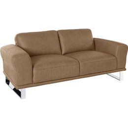 2-Sitzer W.Schillig, B:192cm H:78cm T:94cm, braun, Sofas, "montanaa", mit Metallkufen in Chrom gl&auml;nzend, Breite 192 cm