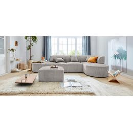 Ecksofa Andas, B:362cm H:84cm T:183cm, grau, Cord (100% Polyester);Filzoptik (100% Polyester), Wohnzimmer, Sofas, "Alesund L-Form", bestehend aus