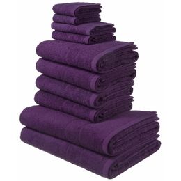 Handtuch Set my home, lila, Obermaterial: 100% Baumwolle, Handtuch-Sets, "Inga, Duscht&uuml;cher, Handt&uuml;cher, G&auml;stet&uuml;cher, Seift&uuml;cher", Handt&uuml;cher mit