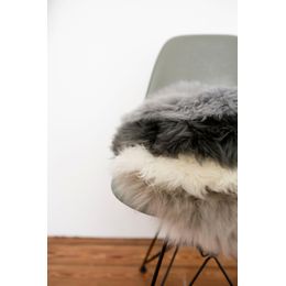 Stuhlkissen Heitmann Felle, B:45cm L:45cm &Oslash;:45cm, grau, Lammfell, Esszimmer, Dekokissen_Sitzkissen_Kissenh&uuml;llen, "Lamm, Sitzauflage rund", &Oslash; 45 cm,