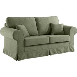 2-Sitzer Home Affaire, B:188cm H:102cm T:92cm, gr&uuml;n, 100% Polyester, Sofas, "Shadmoor", Hussenoptik, in uni oder mit Blumendruck