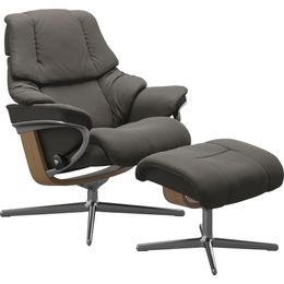 stressless Relaxsessel "Reno" Set, Relaxsessel mit Hocker, mit Hocker, mit Cross Base, Gr&ouml;&szlig;e S, M & L, Holzakzent Eiche