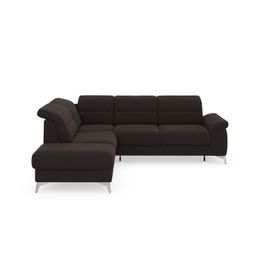 Sit & More Ecksofa SIT & MORE, B:251cm H:85cm T:220cm, braun, 90% Polyester, 10% Polyamid, Wohnzimmer, Sofas, "Sinatra L-Form", mit Ottomane, optional mit