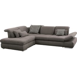 Ecksofa, B:291cm H:80cm T:226cm, braun, SET ONE BY Musterring, Wohnzimmer, Sofas, "SO 4100 mit komfortablen Federkern und Kopfteilverstellung",