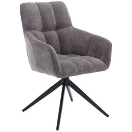 Drehstuhl Home Affaire, B:61cm H:90cm T:66cm, grau, Esszimmer, St&uuml;hle, "Nizza", Hochwertiger Stoff und robuster Metallfu&szlig;