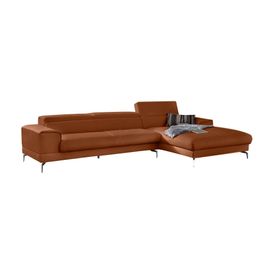 Ecksofa W.Schillig, B:343cm H:70cm T:193cm, braun, Longlife Xtra-Leder Z69: Das feinnarbige, gedeckte Softleder Z69 besticht durch seine