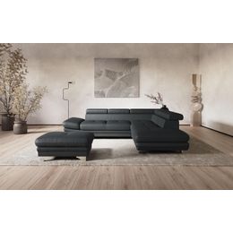 Ecksofa COTTA, B:277cm H:91cm T:104cm, grau, Softlux-Kunstleder;Luxus-Kunstleder, Wohnzimmer, Sofas, "Enterprise L-Form", mit Arm- &