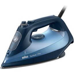 Braun Dampfbügeleisen "TexStyle 7 Pro SI 7160 BL - 3.000 W, 225 g Dampfstoß, 300 ml Tank", B:15cm H:14cm T:30cm, blau, Bügeleisen, 50 g Dampfmenge,