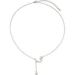 Firetti Damen Y-Kette "Schmuck Geschenk Edelstahl Halskette Ankerkette Mond Sterne", Edelstahl, L: 45,5 B: 2mm, silber, Edelstahl, B:2mm, Halsketten,