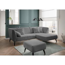 Ecksofa Inosign, B:264cm H:80cm T:160cm, grau, 100% Polyester, Wohnzimmer, Sofas, "Colori Polstermöbel mit zeitlos eleganter Rückenführung. L-Form",
