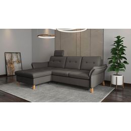 Sit & More Ecksofa SIT & MORE, B:268cm H:90cm T:176cm, braun, Wohnzimmer, Sofas, "G&ouml;teborg", Sitztiefenverstellung und Federkern, wahlweise mit Bettfunktion