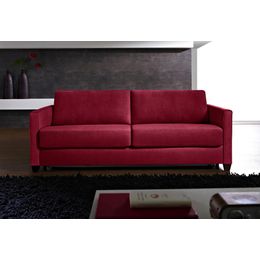 Schlafsofa Bali, B:182cm H:83cm T:100cm, rot, Wohnzimmer, Sofas, "Norwalk", in 140er und 160er Breite, 3 Varianten, auch mit Ergoflex-Lattenrost