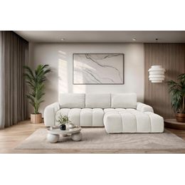 Ecksofa OTTO HOME, B:270cm H:84cm T:166,5cm, beige, 100% Polyester, Wohnzimmer, Sofas, "AZITA klein optionale Schlafsofa mit Bettkasten, B/T/H: