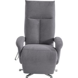 Sit & More TV-Sessel SIT & MORE, B:74cm H:117cm T:85cm, grau, 90%Polyester, 10%Polyamid, Sessel, "Tycoon mit Kopfteilverstellung und 360 Drehfunktion",