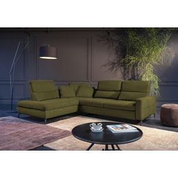 Ecksofa Alina, B:260cm H:127cm T:228cm, gr&uuml;n, Struktur fein TCM (100% Polyester), Wohnzimmer, Sofas, "Louis", Breite 260 cm, R&uuml;ckenlehnenverstellung,