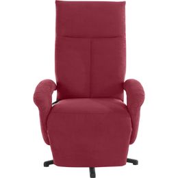 Sit & More TV-Sessel SIT & MORE, B:74cm H:117cm T:85cm, rot, 100% Polyester, Sessel, "Tycoon", wahlweise manuell, mit zwei Motoren oder mit Akku oder mit 2