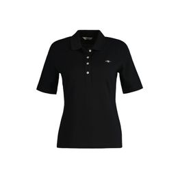 Gant Damen Poloshirt "Poloshirt SLIM SHIELD PIQUE POLO 1er Pack", schwarz, Gr. XS, Obermaterial: 100% Baumwolle CO., Shirts