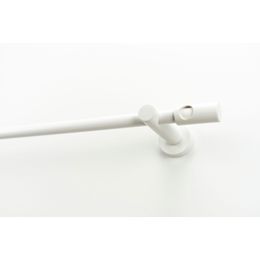 Gardinenstange Garesa, L:460cm &Oslash;:20mm, wei&szlig;, Holzwerkstoff, Metall, Gardinenstangen, "PANDRI", Vorhanggarnitur, verl&auml;ngerbar, gerader Knopf mit