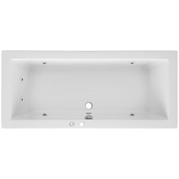 Whirlpool-Badewanne Ottofond, B:75cm H:62,5cm L:170cm T:75cm, weiß, Sanitäracryl, Badewannen, "Cubic", Typ 1, chrom