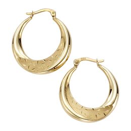 Diamonds by Ellen K. Damen Paar Creolen "Gold 333 glanz matt mit einem Durchmesser von 25mm", one-size, Gold, gelb, FASCINATION BY ELLEN K., Gold, Ohrringe