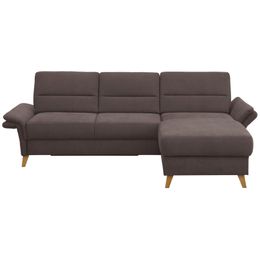 Ecksofa Home Affaire, B:252cm H:90cm T:162cm, braun, 98% Polyester 2% Polyamid, Wohnzimmer, Sofas, "Westerland L-Form", Federkern-Polsterung,