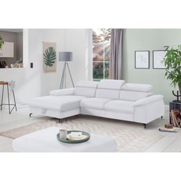 Ecksofa COTTA, B:244cm H:72cm T:166cm, wei&szlig;, Microfaser (100% Polyester);Flachgewebe (100% Polyester), Wohnzimmer, Sofas, "Kitty L-Form, B: 242 cm",