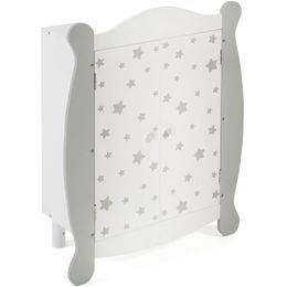 Bayer Chic 2000 CHIC2000 Kinder Puppenkleiderschrank "Stars Grau", grau, MDF, B:46cm H:59cm T:46cm, Puppenm&ouml;bel