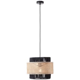 Brilliant Pendelleuchte "Arles", 1, Ø 36cm H: 134,5cm, 1 Stk., schwarz, Esszimmer, Leuchten, Hängelampe 35cm schwarzmatt/rattan