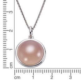 JAMELLI Damen Kette mit Anh&auml;nger "925 Silber Rosenquarz", 45cm, Silber 925 (Sterlingsilber), L: 45 B: 17mm, wei&szlig;, Silber 925 (Sterlingsilber),