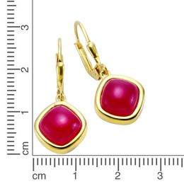 JAMELLI Damen Paar Ohrh&auml;nger "Silber 925 vergoldet mit echtem Chalcedon rot", one-size, 5,18, Silber 925 (Sterlingsilber), gelb, Silber 925