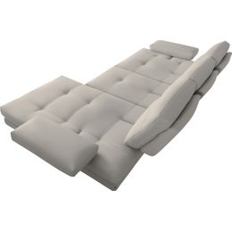 Ecksofa Calia italia, B:308cm H:90cm T:153cm, wei&szlig;, Leder BULL (100% Leder), Wohnzimmer, Sofas, "Toby Wing, L-Form, Multifunktionssofa, edel und