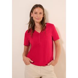Cecil Damen T-Shirt, rot, Gr. XXL, unifarben, Web, 100% Baumwolle, Shirts, aus reiner Baumwolle