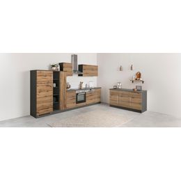 Unterschrank KOCHSTATION, B:150cm H:85cm T:60cm, braun, Holzwerkstoff, K&uuml;che, Schr&auml;nke, "KS-Samos", Breite 150 cm