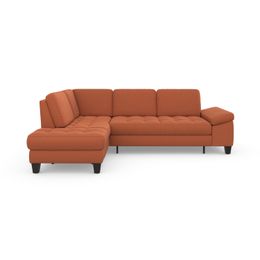 Sit & More Ecksofa SIT & MORE, B:261cm H:88cm T:179cm, orange, 90% Polyester 10%Polyamid, Wohnzimmer, Sofas, "Westham L-Form", mit Ottomane, mit oder ohne