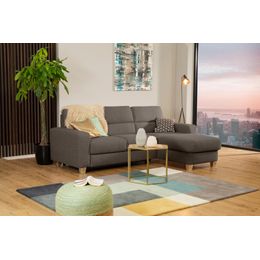 Ecksofa Alina, B:281cm H:90cm T:167cm, braun, Struktur TTA (100% Polyester), Wohnzimmer, Sofas, "Ilana", wahlweise mit Bettfunktion und Stauraum