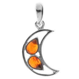 OSTSEE-SCHMUCK Damen Kettenanh&auml;nger "OSTSEE-SCHMUCK Anh&auml;nger Mond Anh&auml;nger Mond", 28x13mm, Silber 925 (Sterlingsilber), 1,7 g, wei&szlig;, Silber 925