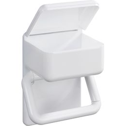 Toilettenpapierhalter Maximex, B:16cm H:20cm L:11cm, weiß, Kunststoff, Toilettenpapierhalter, "2 in 1", mit Ablage für feuchte Toilettentücher