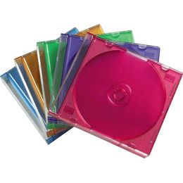 Hama CD-Hülle "CD-Leerhülle Slim 25er-Pack Farbig Schutzhülle für CDs versch. Farben", B:13cm H:12,5cm T:14,3cm, bunt, Hüllen