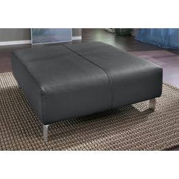 Hocker Calia italia, B:97cm H:40cm T:97cm, schwarz, Leder SORRENTO, pigmentiertes Glattleder;Leder BULL, pigmentiertes Dickleder, Wohnzimmer, Hocker,