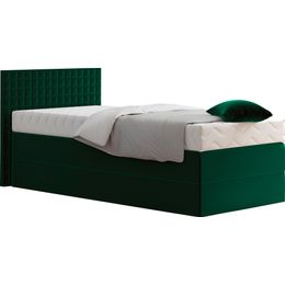 Boxspringbett, B:135cm L:210cm, gr&uuml;n, Westfalia Schlafkomfort, Bezug: 100% Polyester;Polsterwatte: 100% Polyester, Komplettbetten, mit Zierkissen,