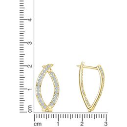 Firetti Damen Paar Creolen "Schmuck Geschenk Gold 375 Ohrschmuck Creole", 12mm, Gelbgold 375, gelb, Gelbgold 375, Ohrringe, mit Zirkonia (synth.)