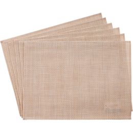 APS Platzset "Schmalband", B/L: 45cm x 33cm, 6 Stk., Kunststoff, rechteckig, beige, Platzsets, mit umgen&auml;hten Rand, leicht abwischbar, 45x33 cm